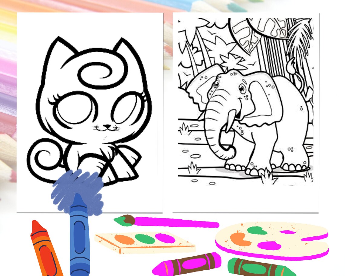 Coloring Pages for Kids 100 Printable Coloring Pages for - Etsy