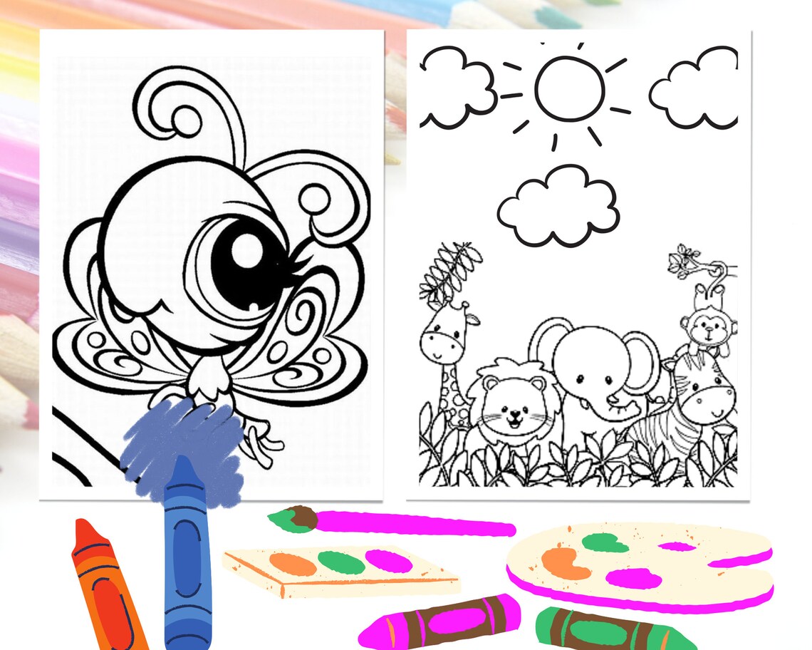 Coloring Pages for Kids 100 Printable Coloring Pages for - Etsy