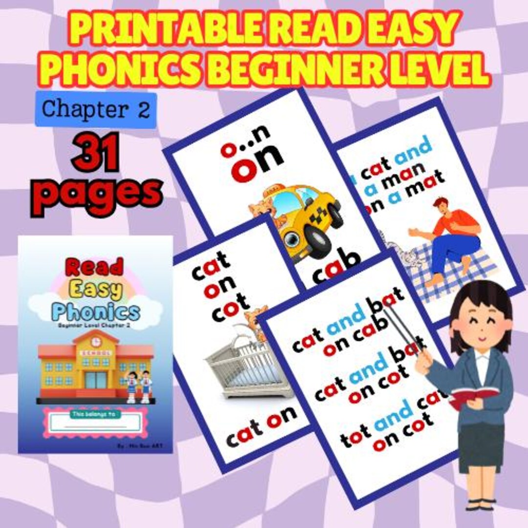 Minbaeart Printable Read Easy Phonics Beginner Level Chapter 2 - Etsy