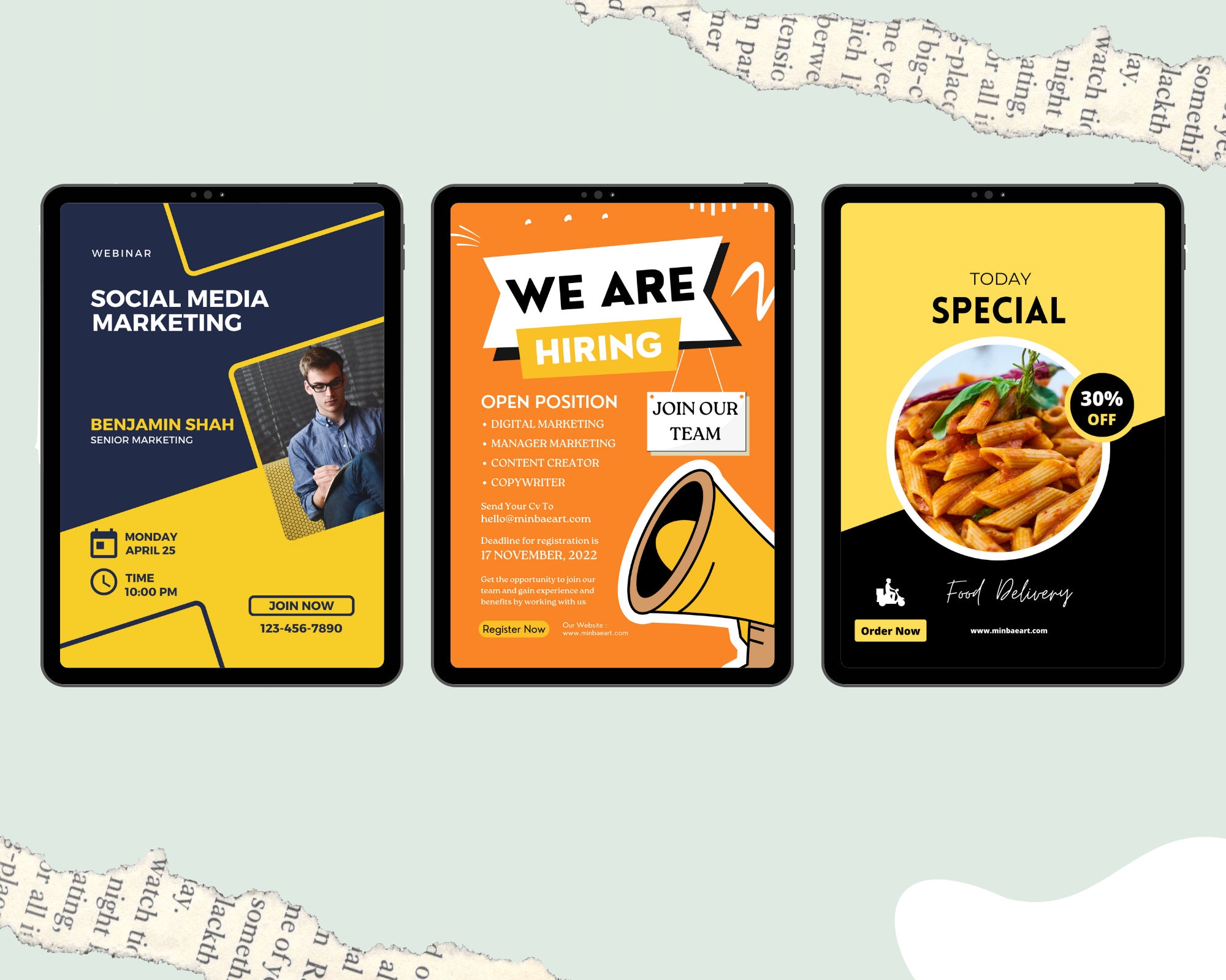 MINBAEART 50 Editable Business Poster Template, Event Poster Template ...