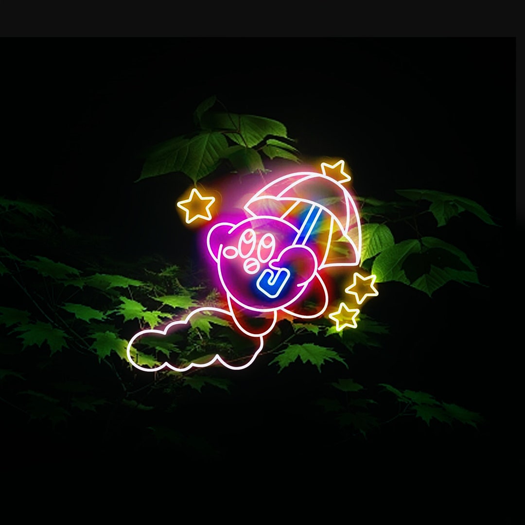 Kirby Neon Sign Kirby Decor Gaming Room Decor Japanese Neon - Etsy