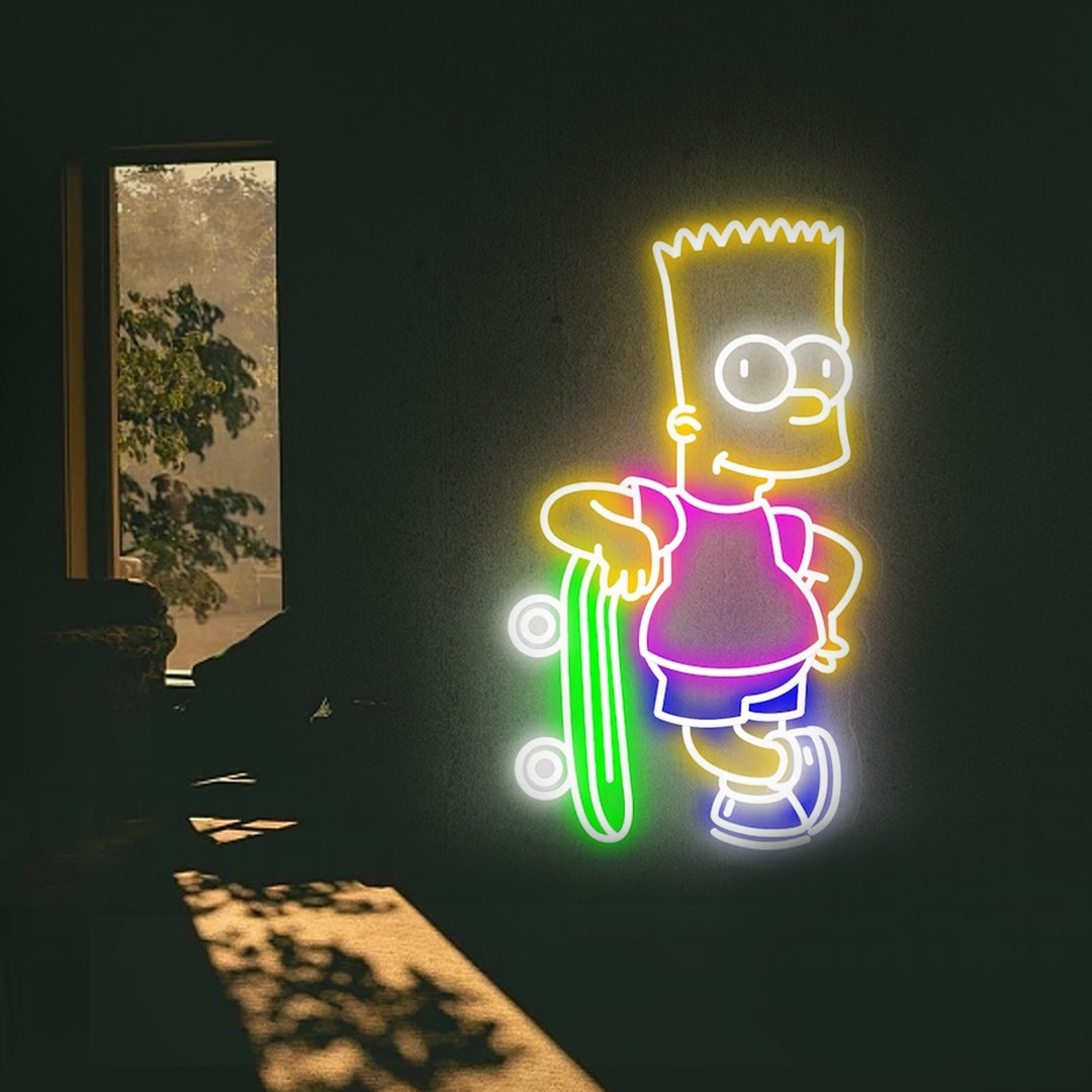 Bart Simpson Neon Sign the Simpsons Neon Light Decor Neon - Etsy