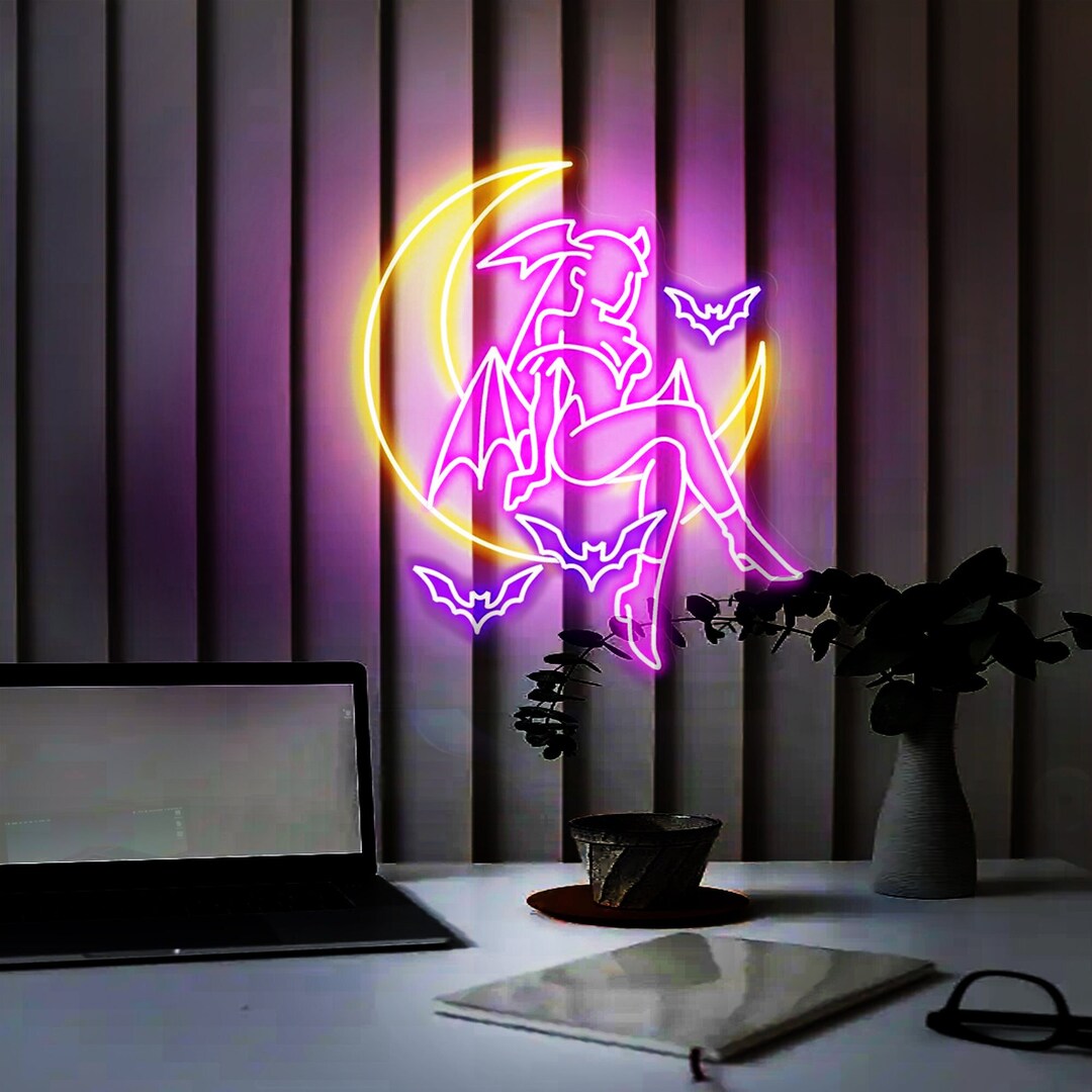 Darkstalkers Neon Sign Morrigan Aensland Art Led Sign - Etsy