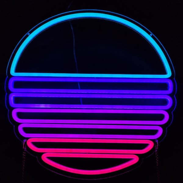 Vaporwave Sun Neon Sign - Etsy