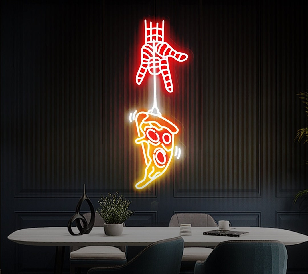 Pizza Neon Sign Hand Pizza Led Neon Sign Custom Storefront - Etsy