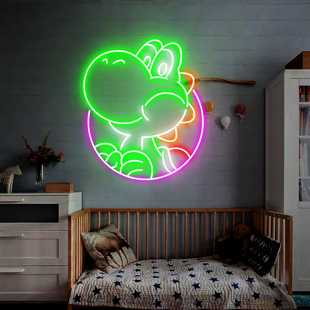 Yoshi Led Sign Wall Art Decor Glow in the Dark Wall Art - Etsy