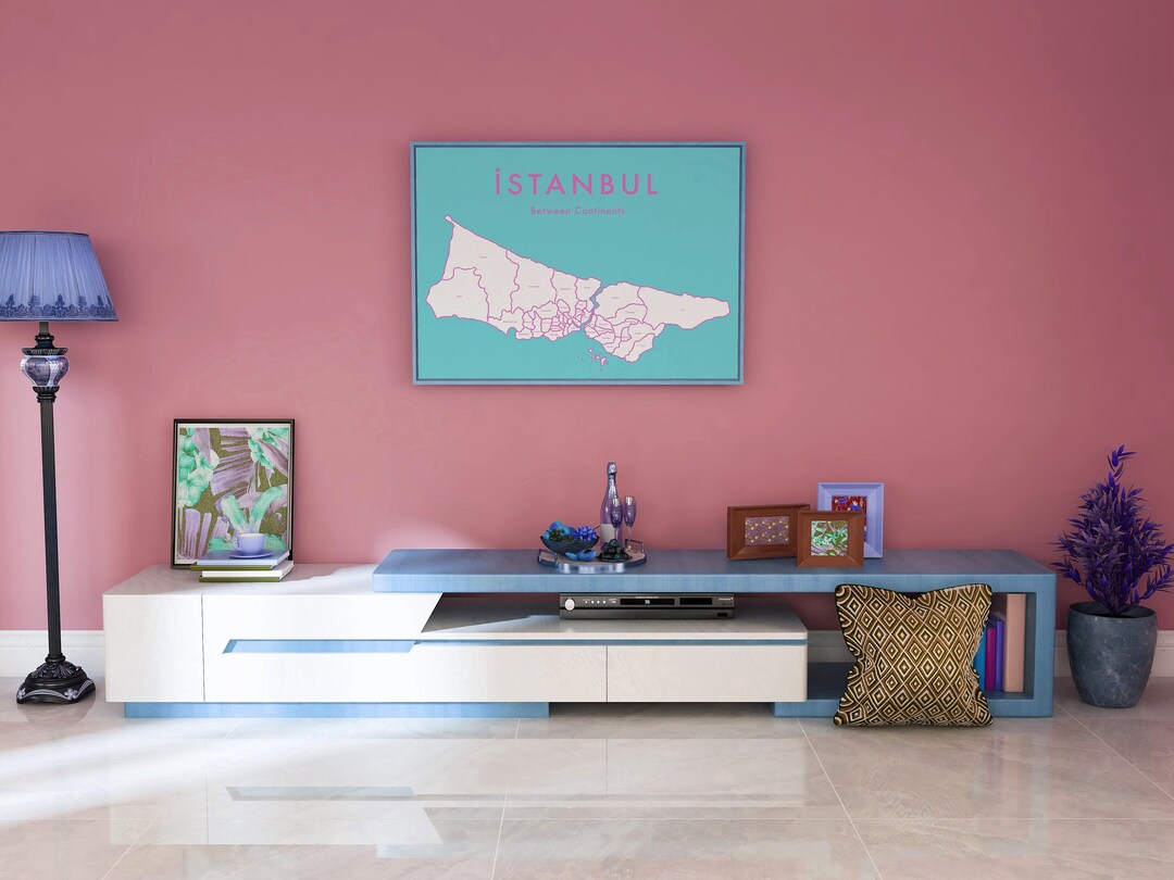 Istanbul District Map Poster Bosphorus - Etsy