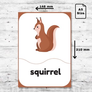 33 Printable Kindergarten Animal Flashcards, Forest Animals Flash Cards ...