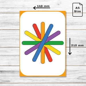 Popsicle Sticks Shapes Activity 12 Pages Game for Toddlers Montessori ...