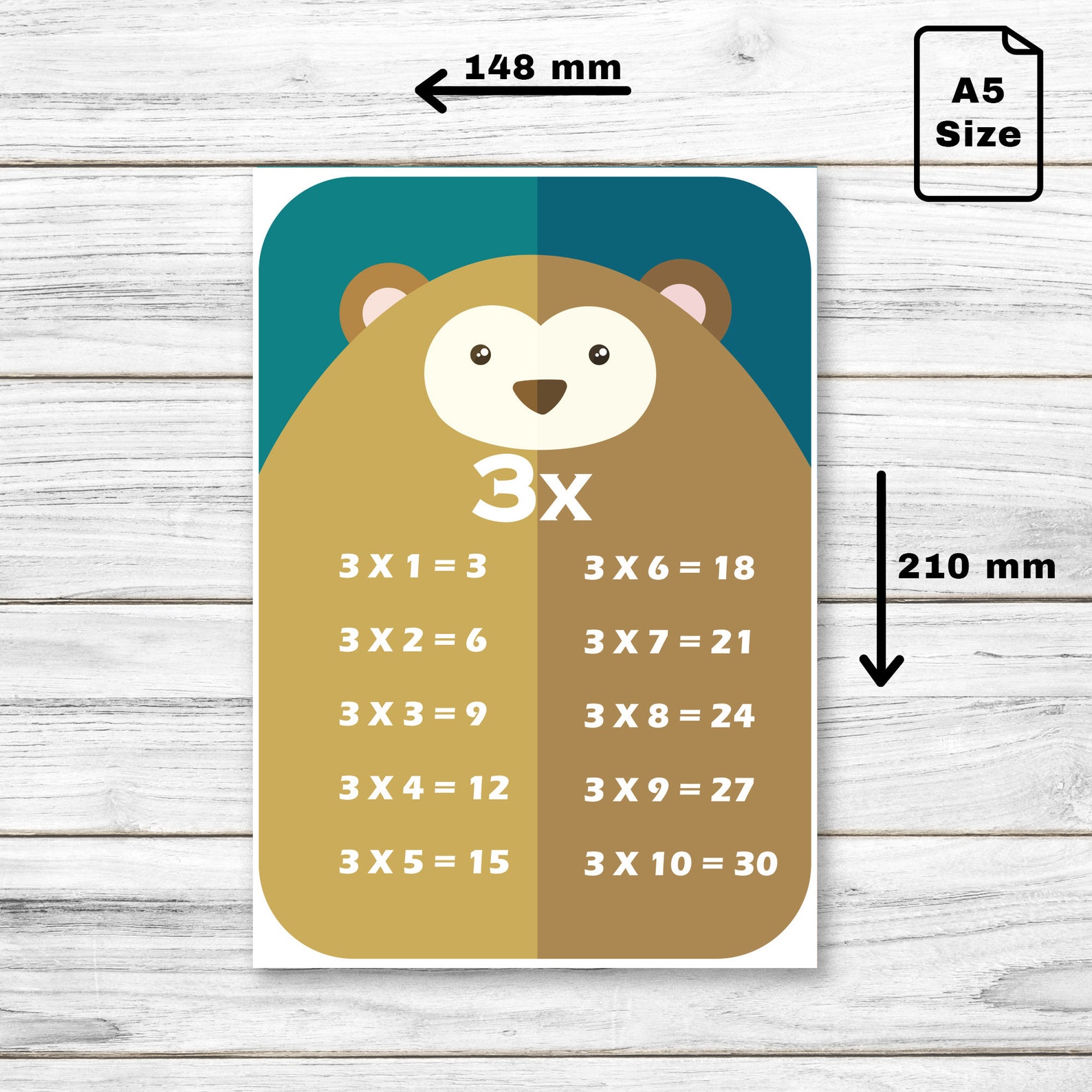 Printable Multiplication Flash Cards 1-10 Times Tables (PDF) - Etsy
