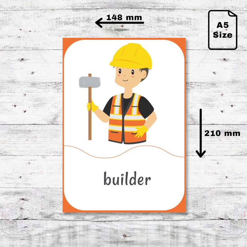 29 Professions Flash Cards: Kindergarten Printable (PDF) - Etsy
