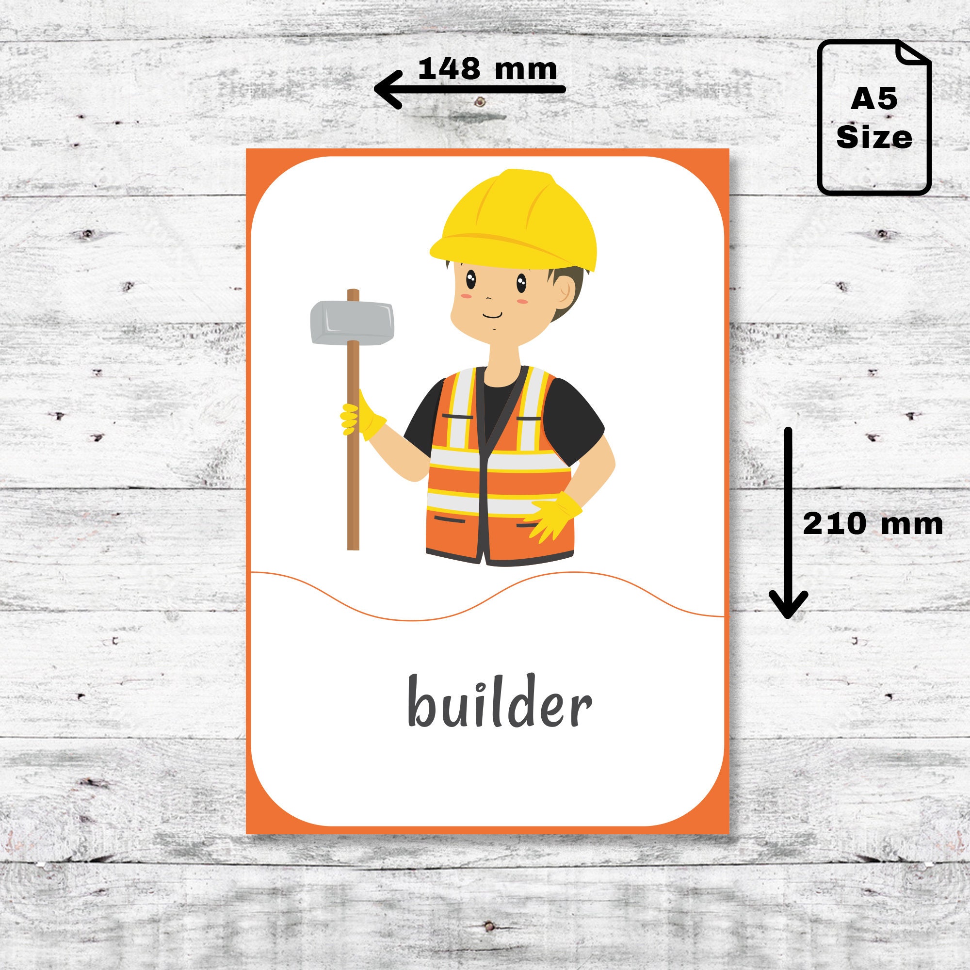 29 Professions Flash Cards: Kindergarten Printable (PDF) - Etsy