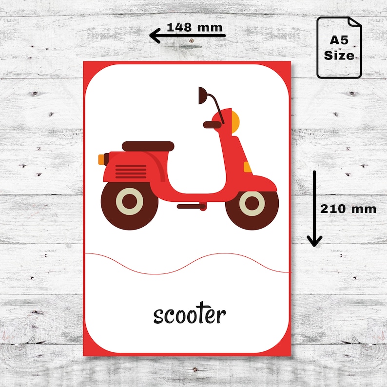 Digital Vehicles Printable Flashcards, Preschool Activities, Vehicles ...