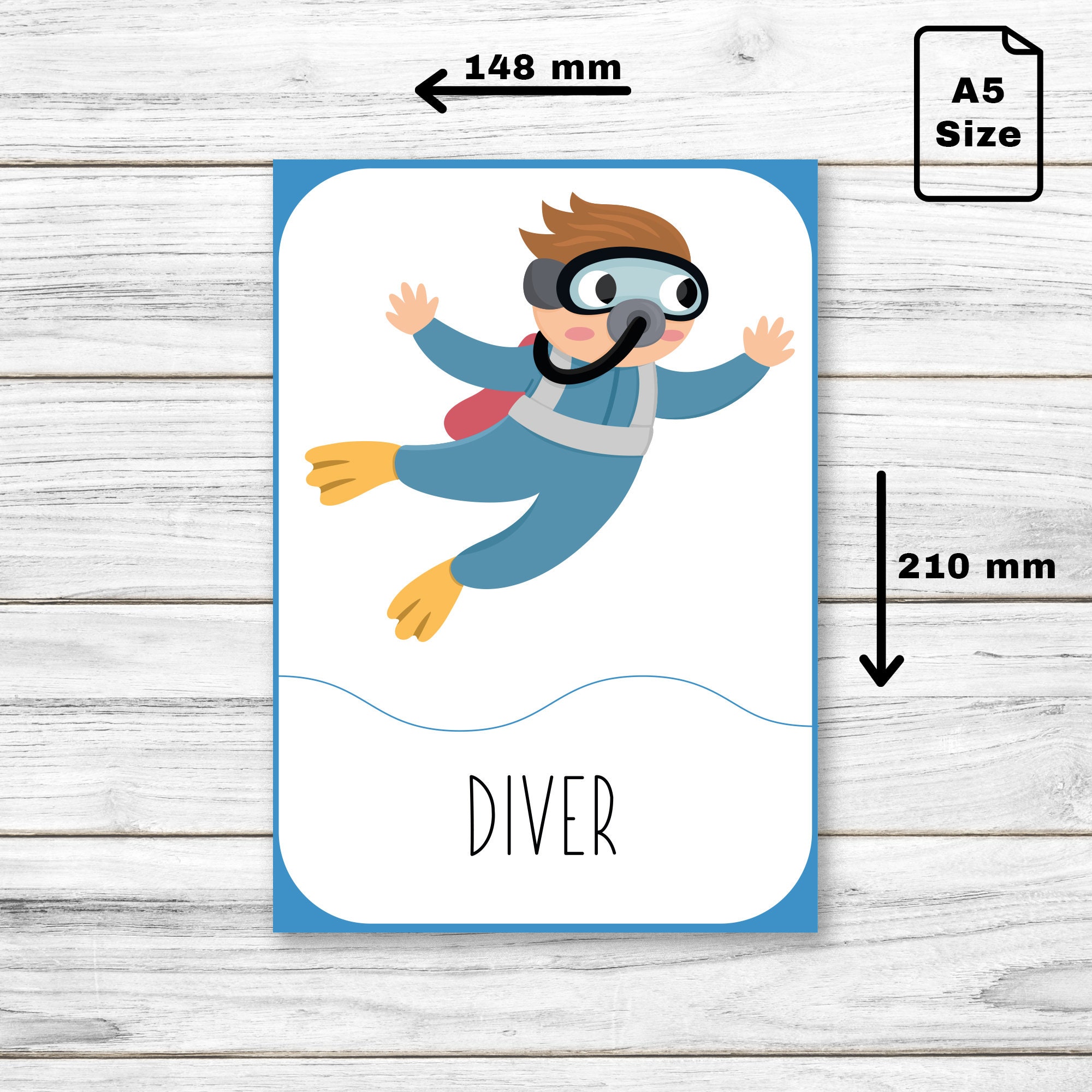 25 Sea Animal Flashcards Printable - Under the Sea Flash Cards - Ocean ...