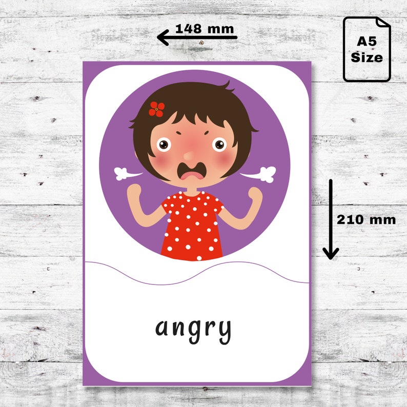 12 PDF Digital Printable Emotion Cards, Feelings & Emotion Cards ...