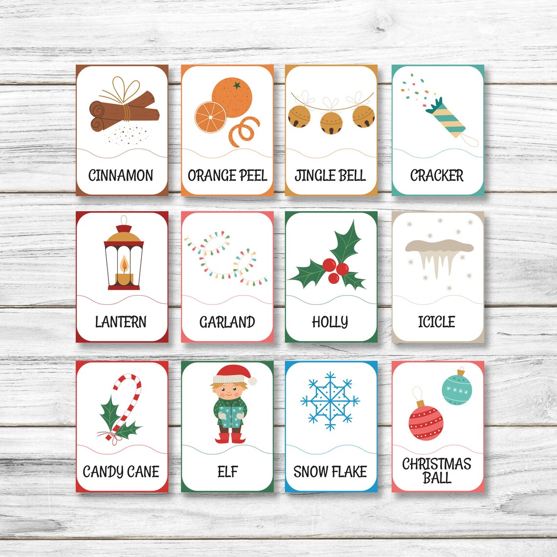 24 Printable Christmas Activity Flashcard Christmas Activity - Etsy