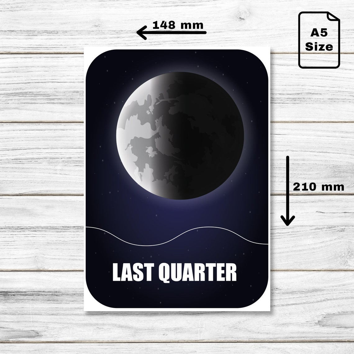 Printable Moon Phase Print Card, Phases of the Moon, Printable Moon ...