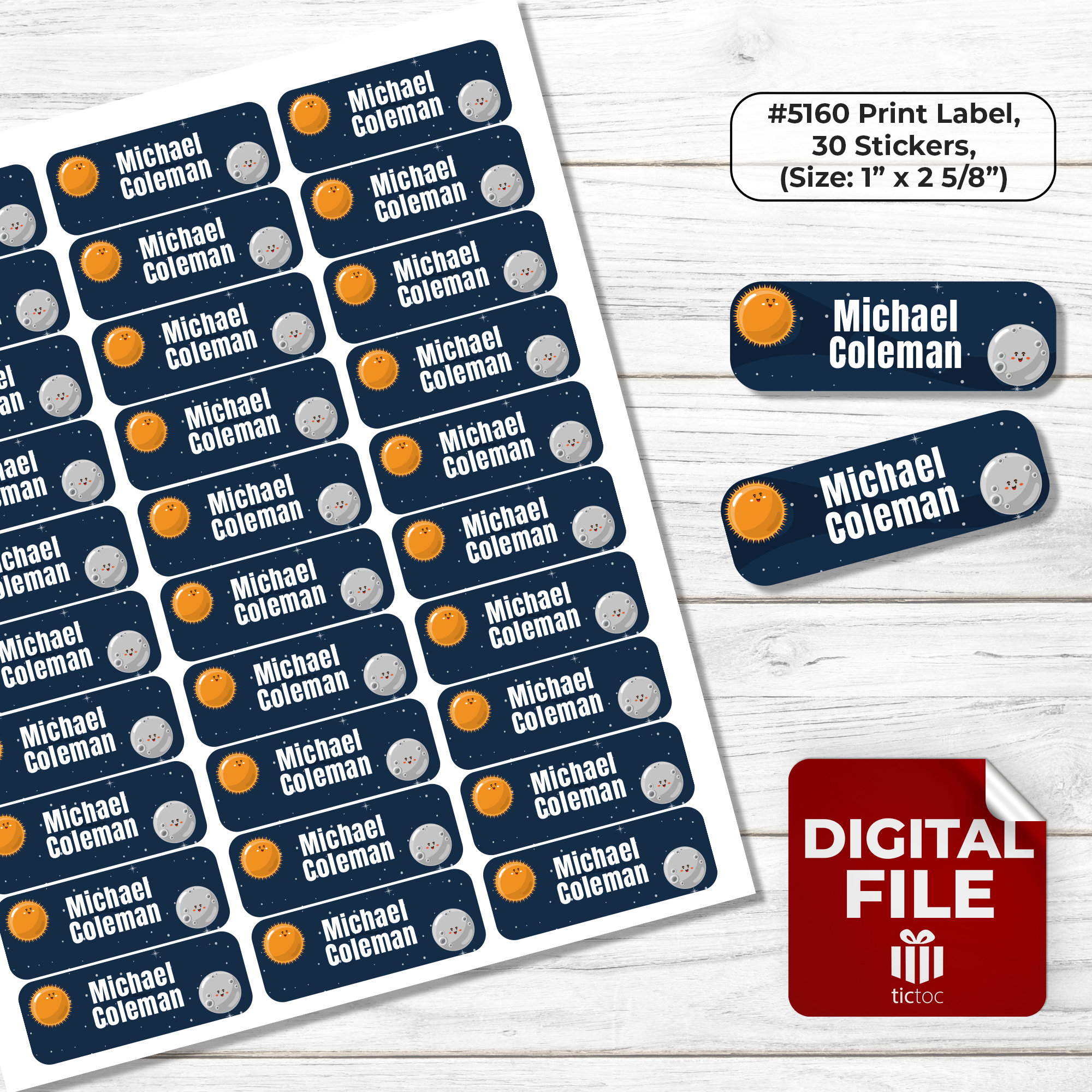 Personalized 46 School Supply Digital Printable Labels - Personalized ...