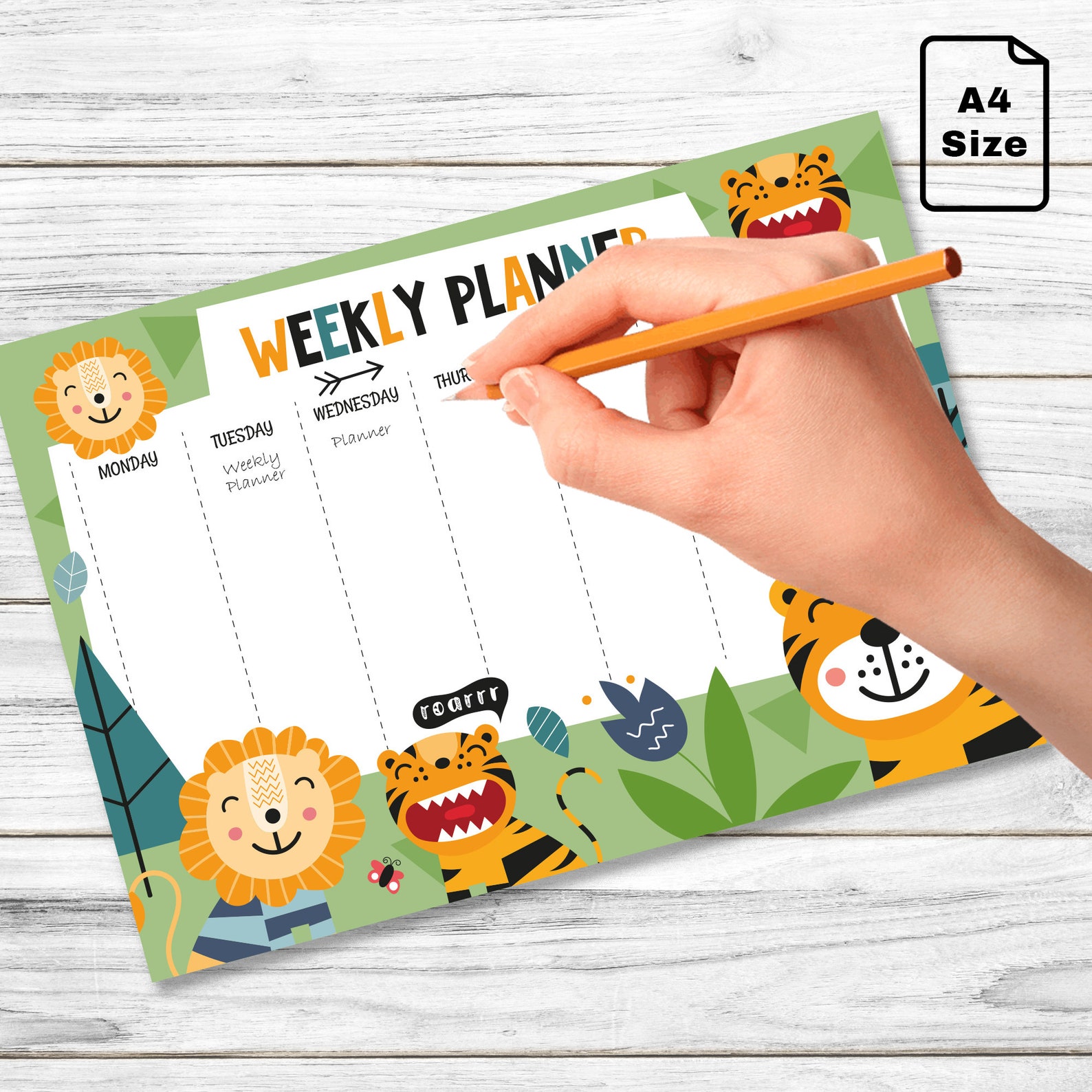 Simple Kids School and Activity Planner - Printable Editable Weekly ...