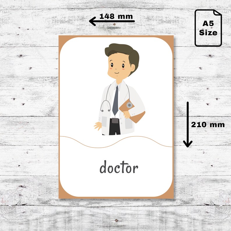 29 Professions Flash Cards: Kindergarten Printable (PDF) - Etsy