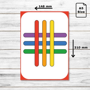 Popsicle Sticks Shapes Activity 12 Pages Game for Toddlers Montessori ...