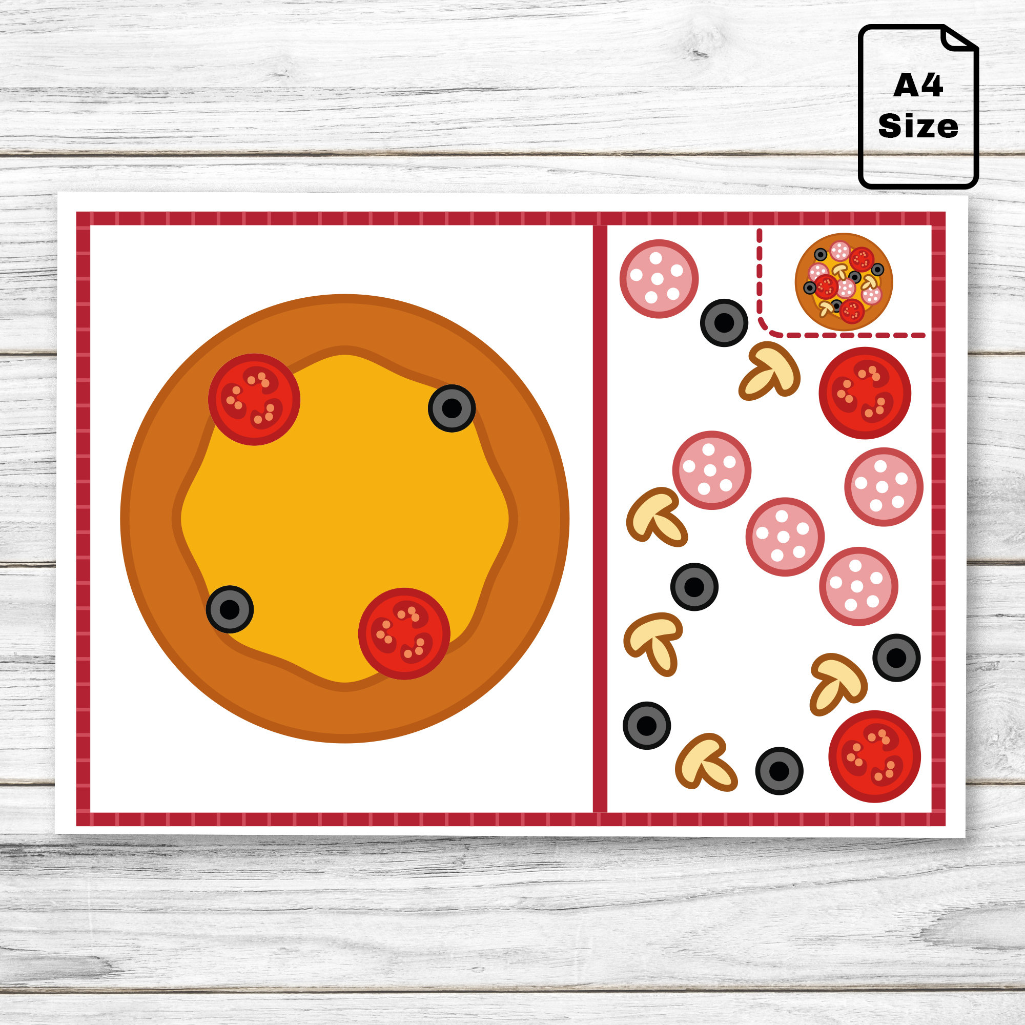 Printable Paper Pizza and Ingredients Activity - Printable Paper ...