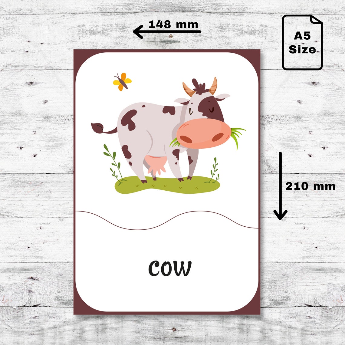 12 Printable Farm Animals Flashcards, PDF Printable Cards, Farm Flash ...