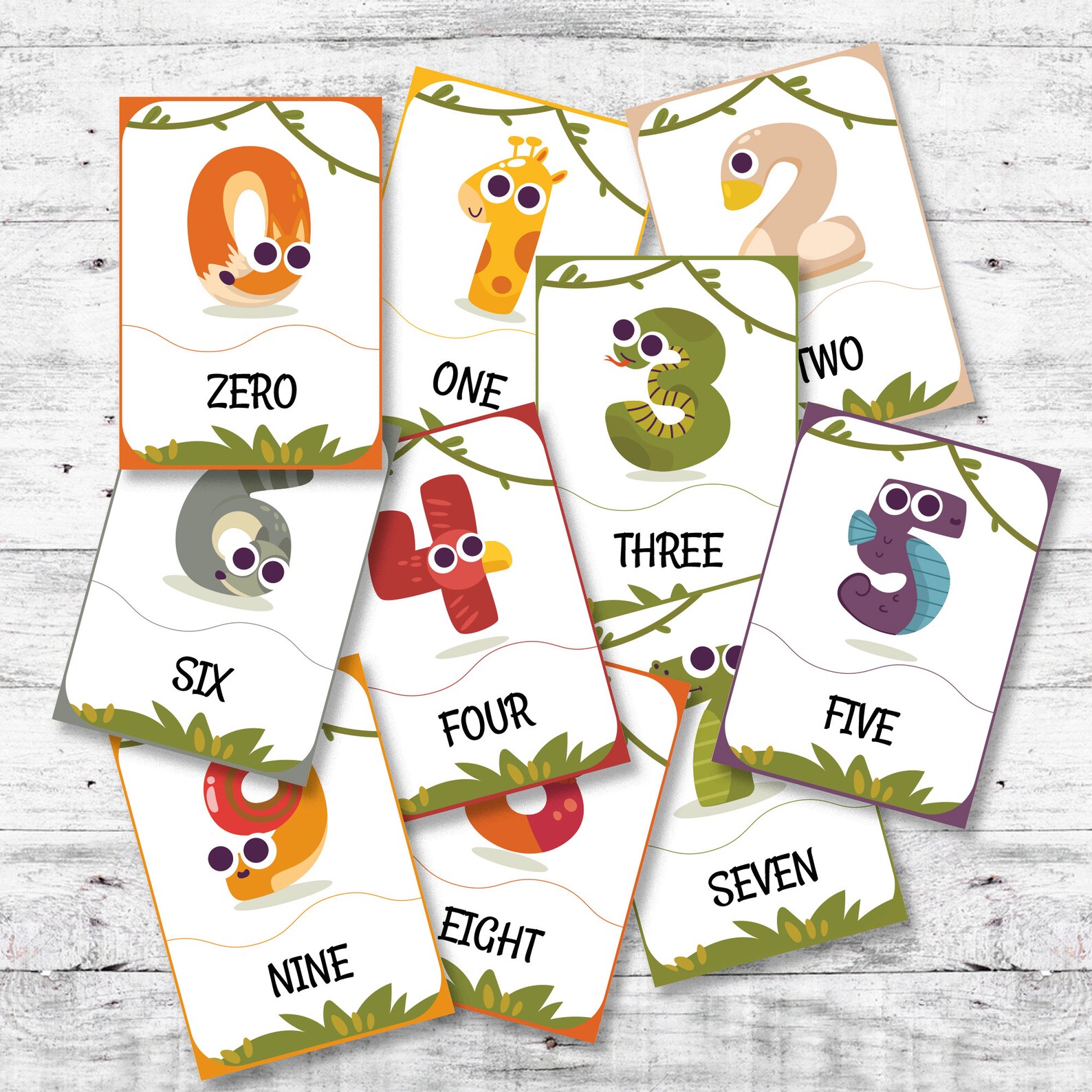Number Flashcards 0-9 Printable: Preschool Number Tracing (PDF) - Etsy
