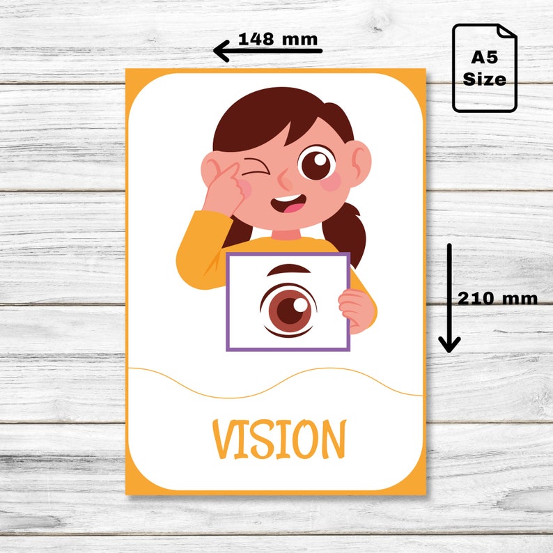 5 Senses Printable Flashcard, Digital Printable Montessori Cards ...