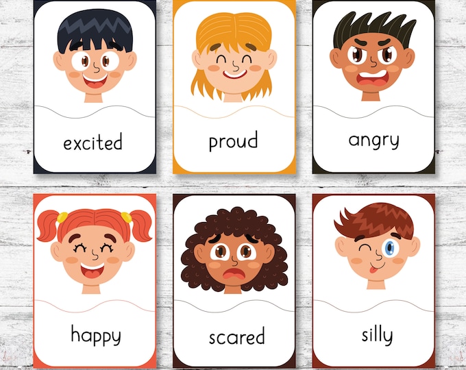 Feelings Faces Flash Cards: Emotion Recognition Activity Set - Etsy Canada