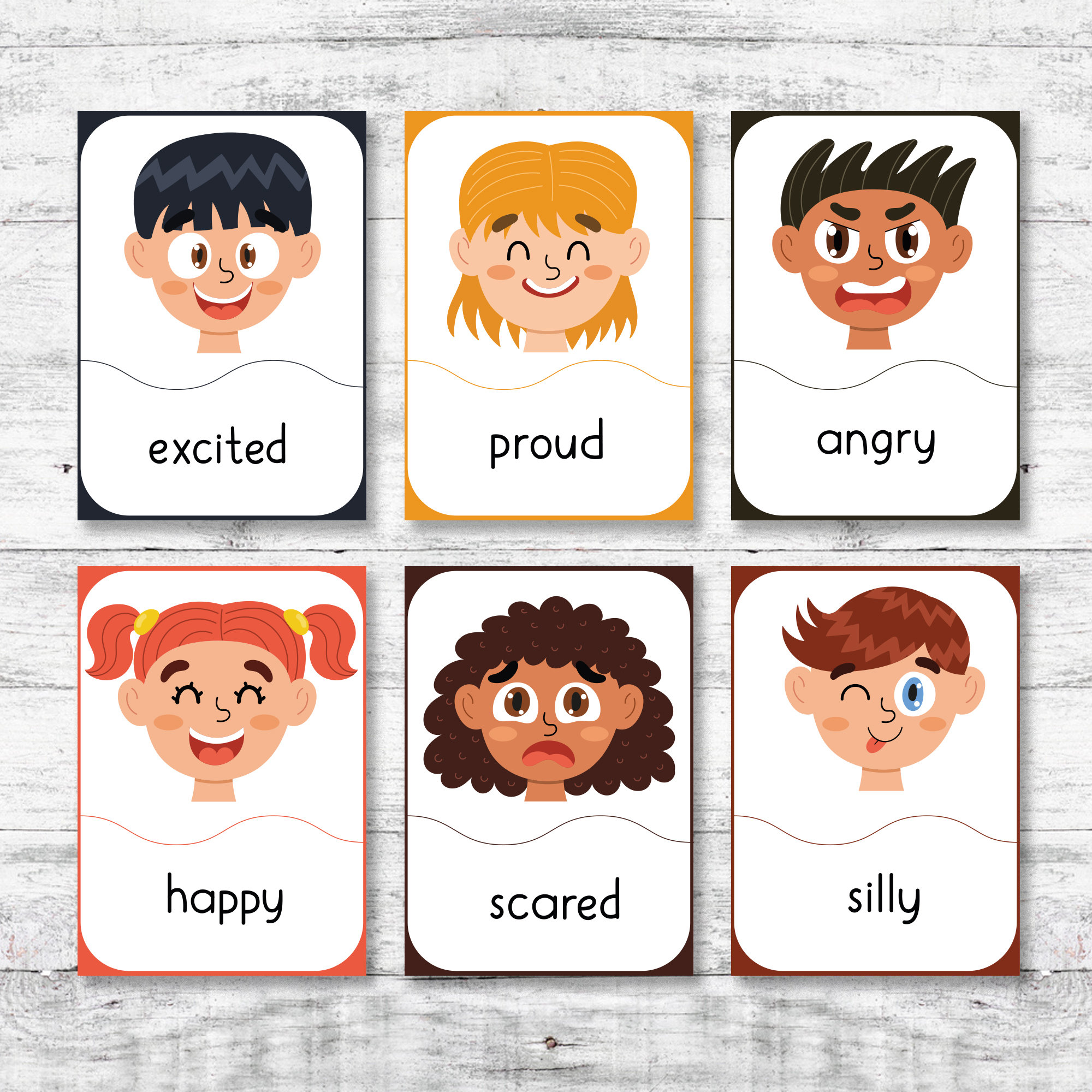 Emotion Flash Cards: Printable Feelings Cards for Kids (PDF Download ...