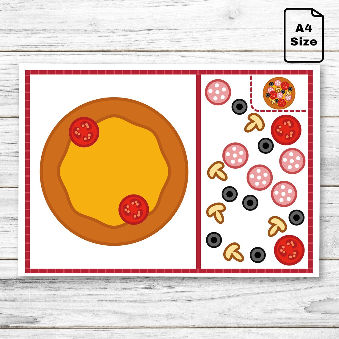 Printable Paper Pizza and Ingredients Activity - Printable Paper ...