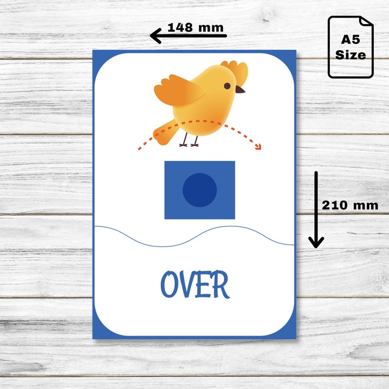 16 Prepositions Digital Printable Flashcards, Prepositions Montessori ...