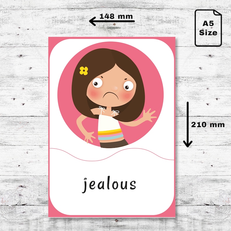 Emotion Flash Cards: Printable Feelings Cards for Kids (PDF Download ...