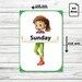 Digital Printable Days of the Week Flashcards, Days Flashcards, Days of ...