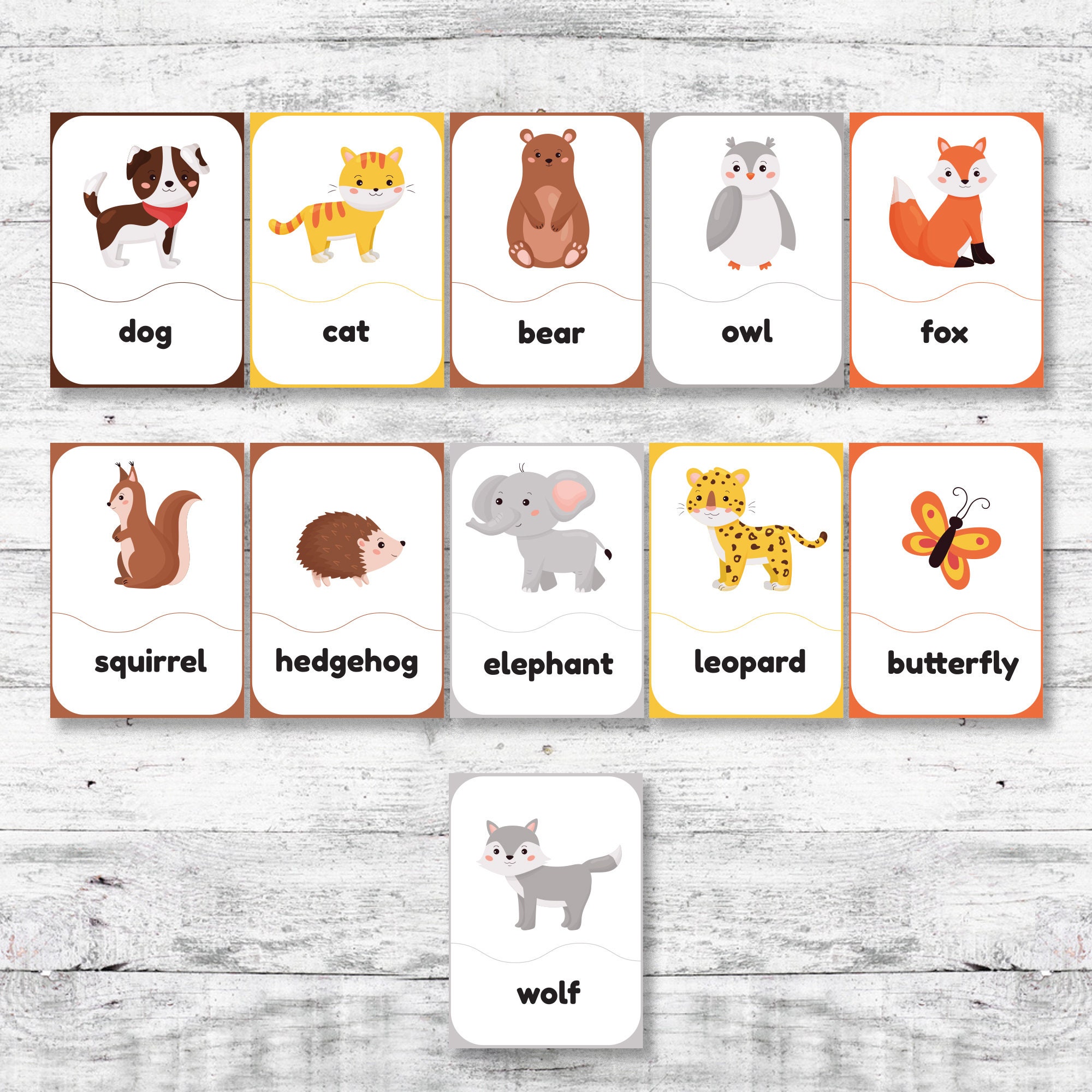 Animal Flash Cards for Children - Montessori Animal Flash Cards ...