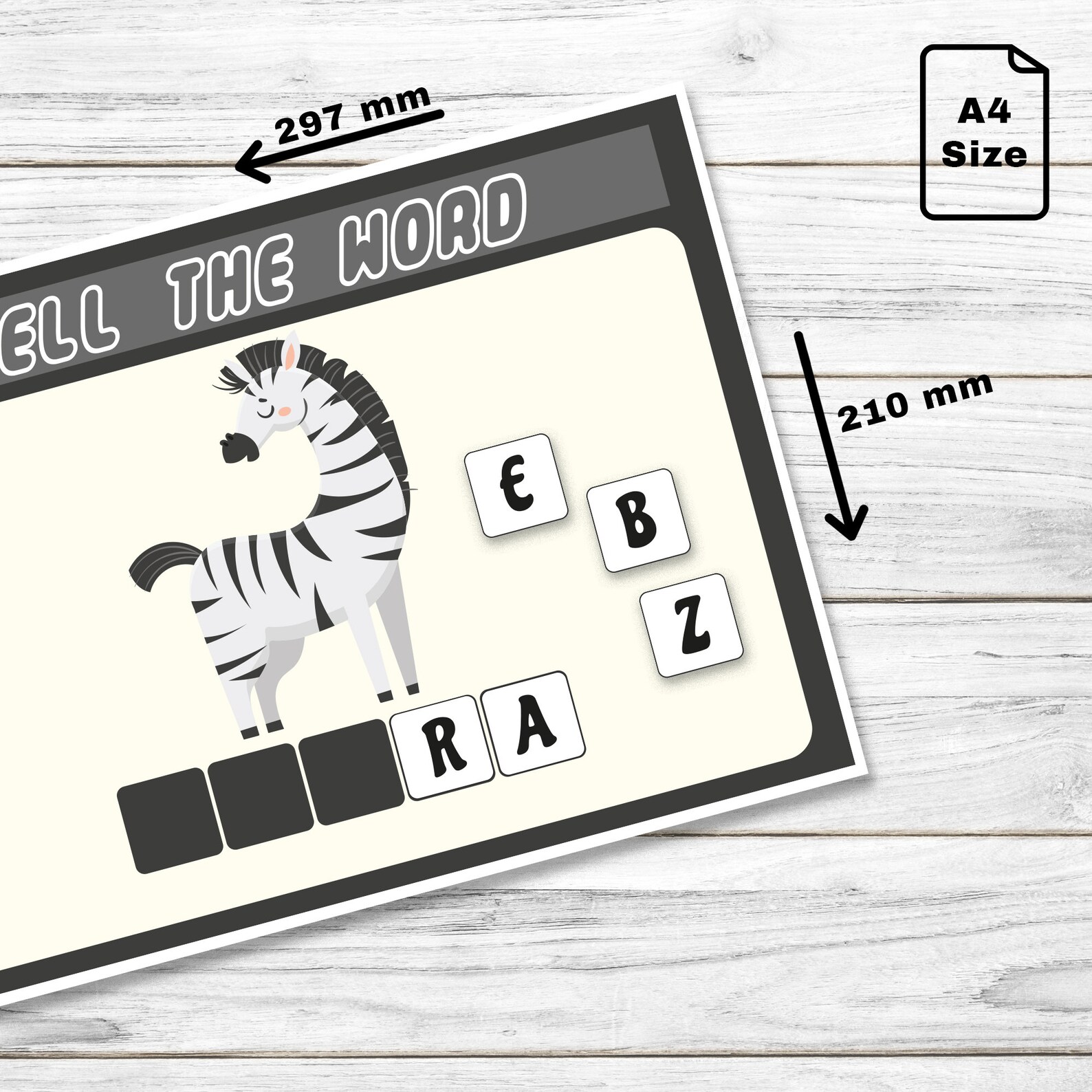 Montessori Printable Moveable Alphabet Flashcards Word Matching A4 ...