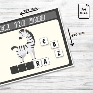 Montessori Printable Moveable Alphabet Flashcards Word Matching A4 ...