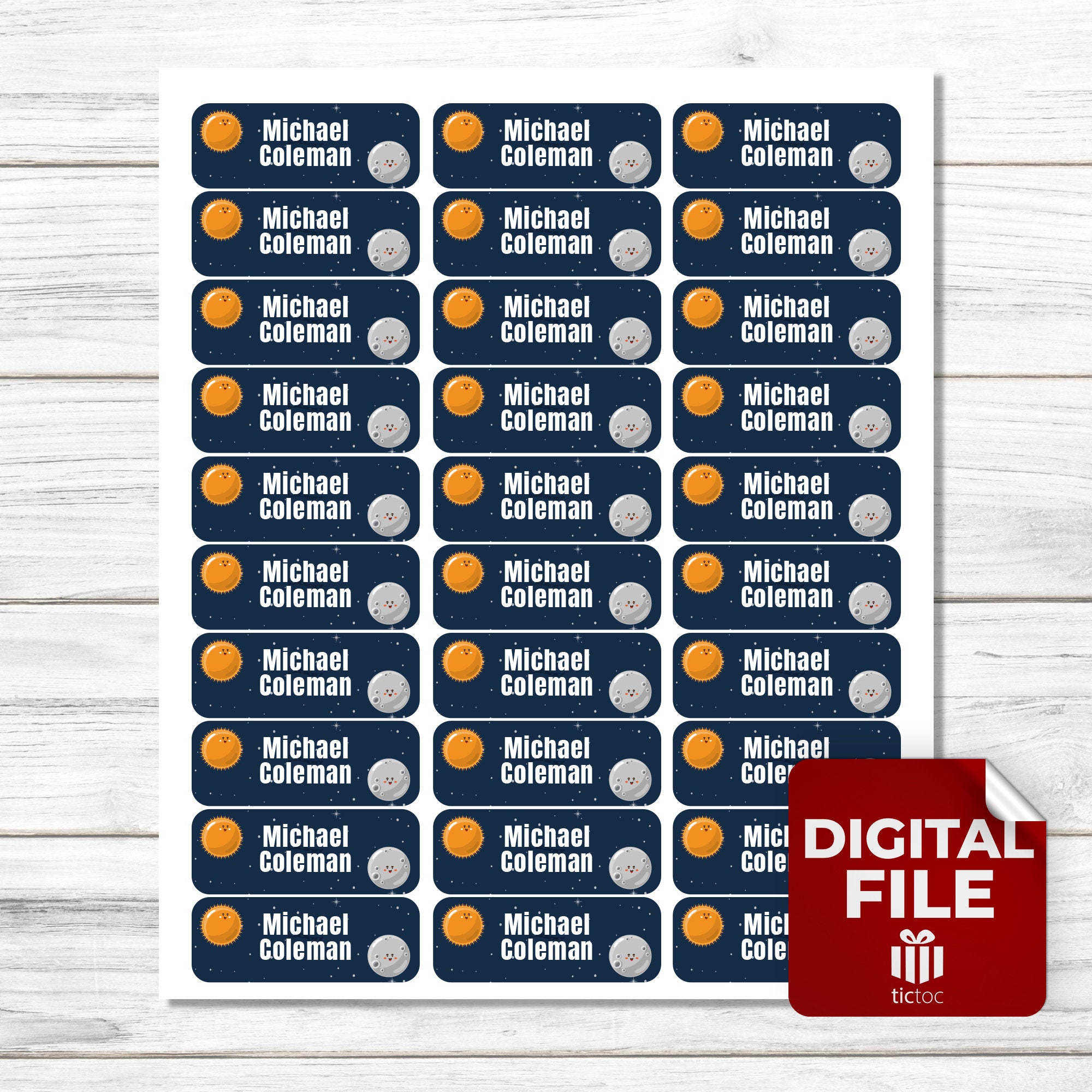 Personalized 46 School Supply Digital Printable Labels - Personalized ...
