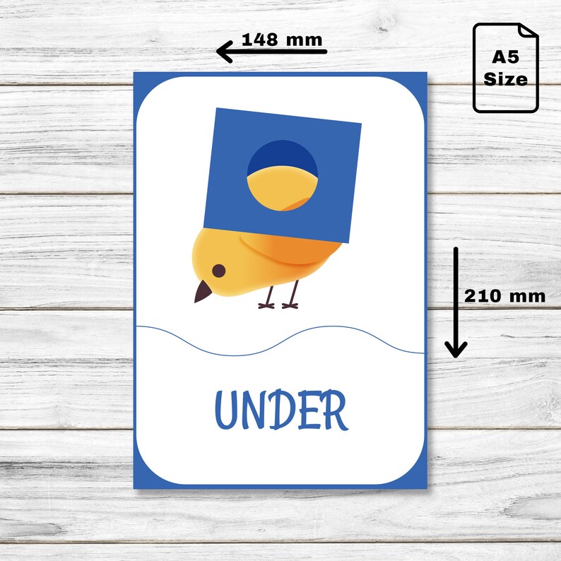 16 Prepositions Digital Printable Flashcards, Prepositions Montessori ...