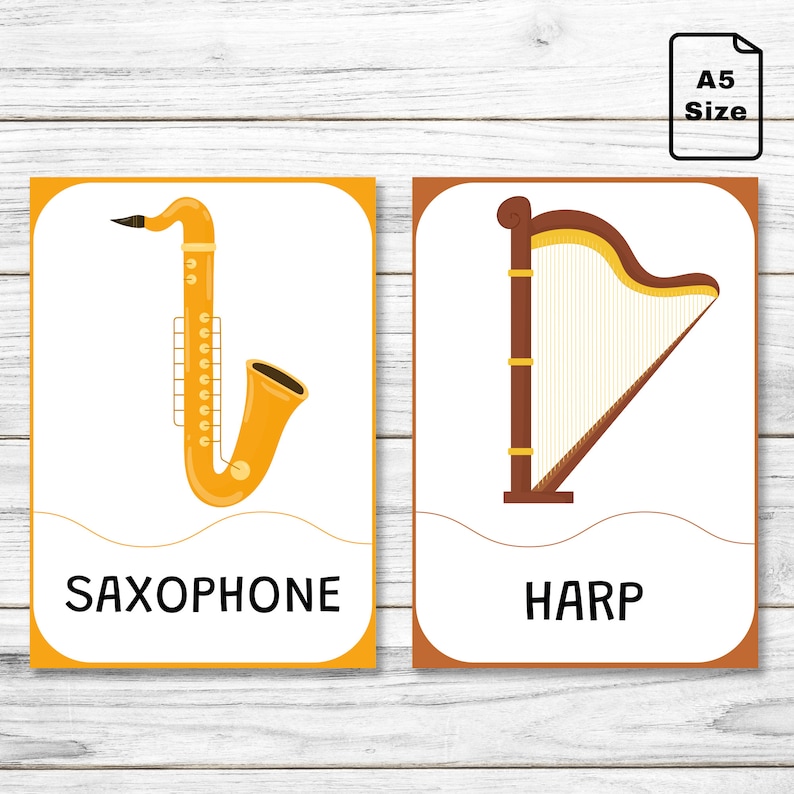 16 Musical Instruments Printable Flash Cards, Musical Instruments Cards ...