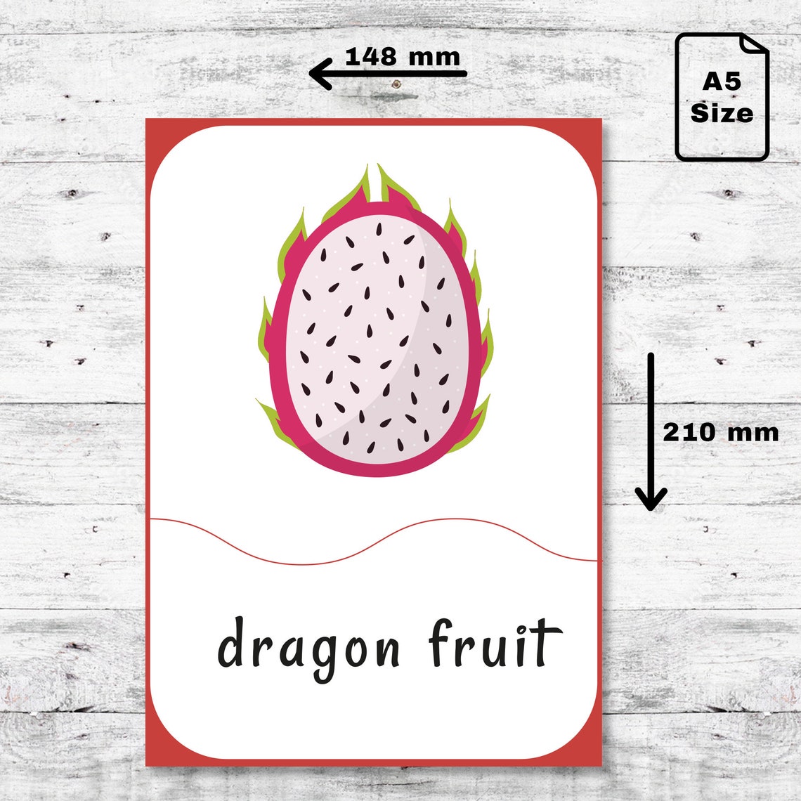 12 PDF Digital Printable Fruits and Vegetables Flashcards, Flashcards ...