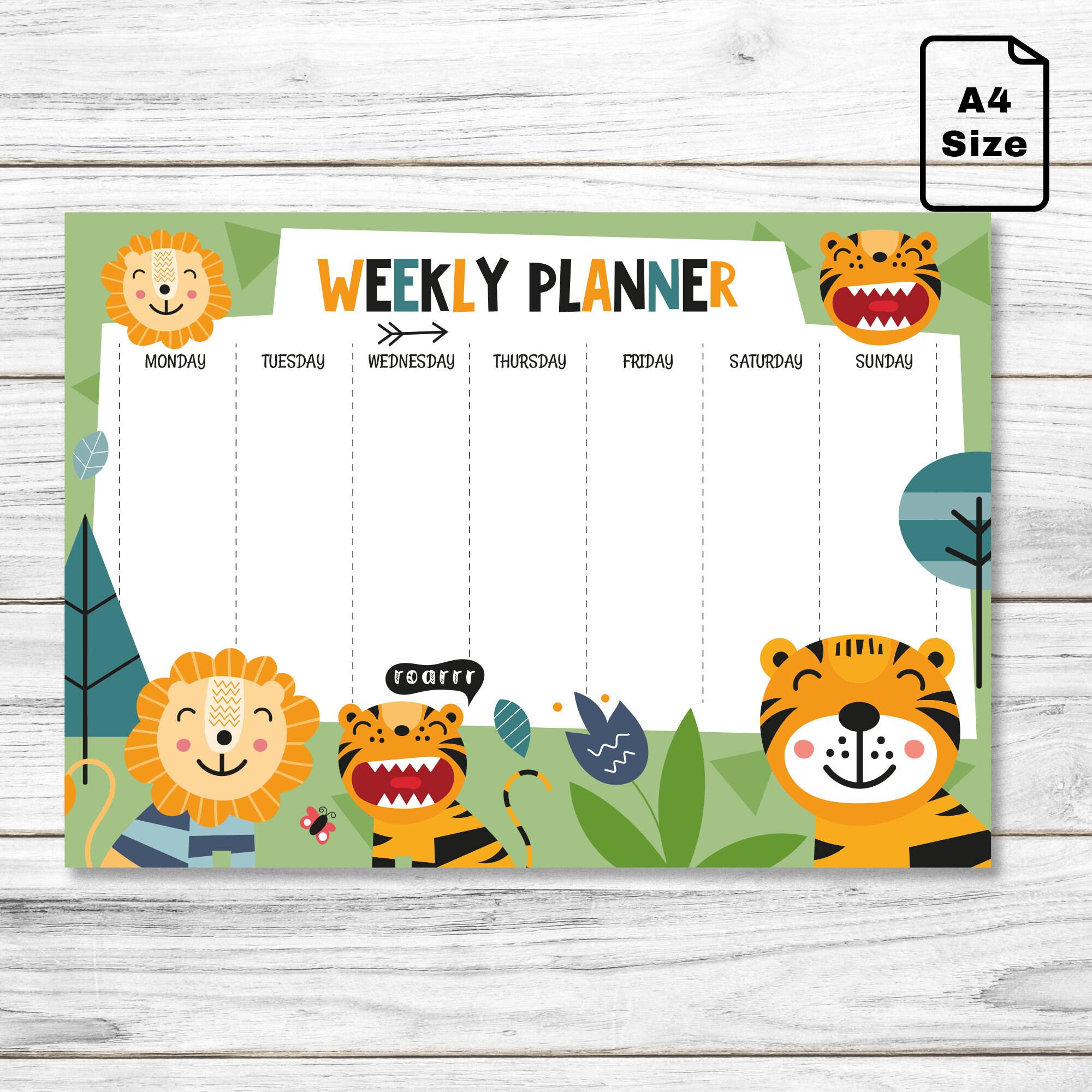 Simple Kids School and Activity Planner - Printable Editable Weekly ...