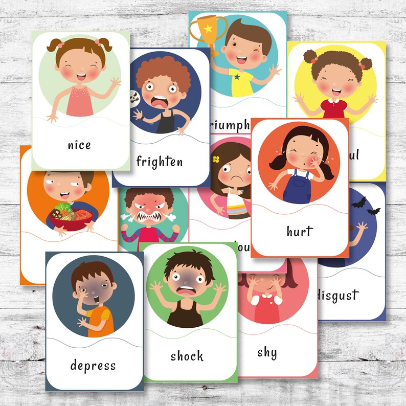 Printable Emotion Flashcard Sheets - Feelings Flash Card - Feelings ...