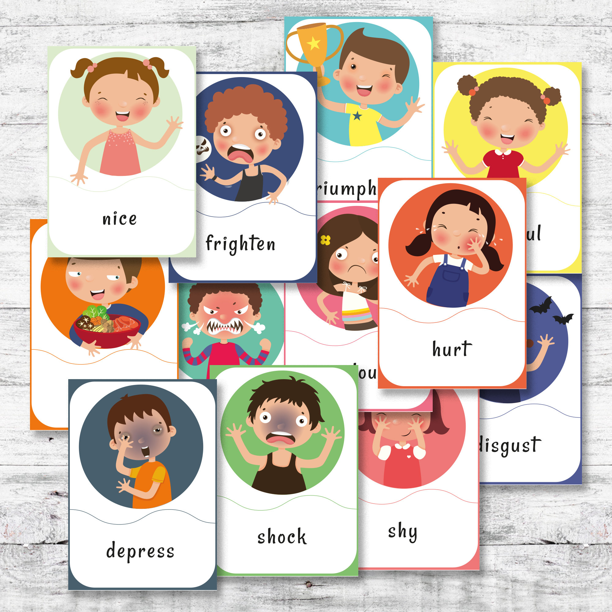 Printable Emotion Flashcard Sheets - Feelings Flash Card - Feelings ...