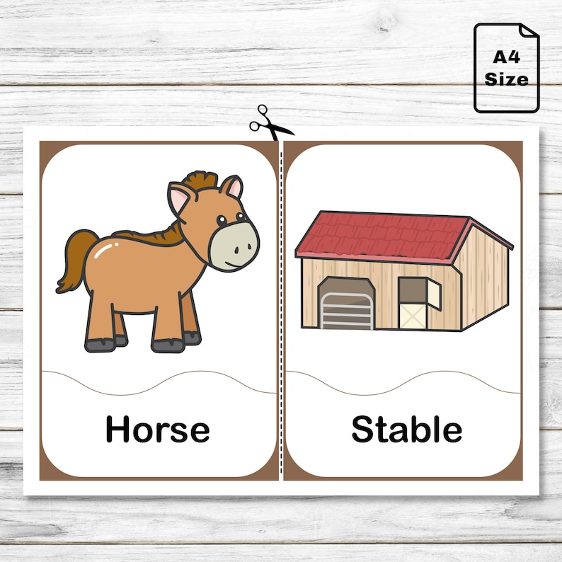 Animals and Their Homes Matching Game: Montessori Flashcards (PDF ...