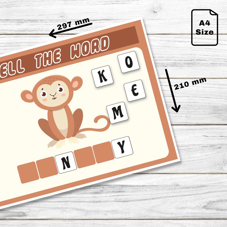 Montessori Printable Moveable Alphabet Flashcards Word Matching A4 ...