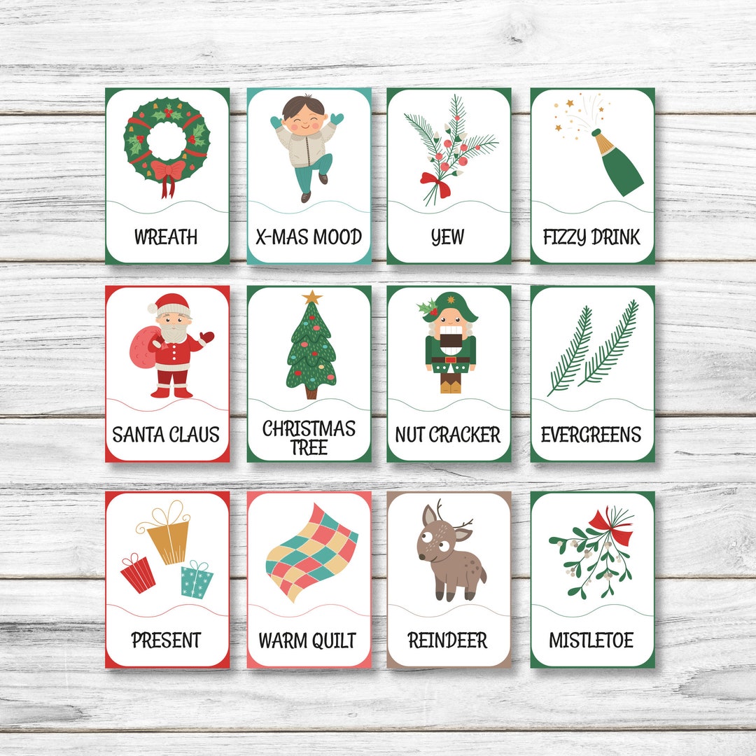 24 Printable Christmas Activity Flashcard - Christmas Activity Card ...