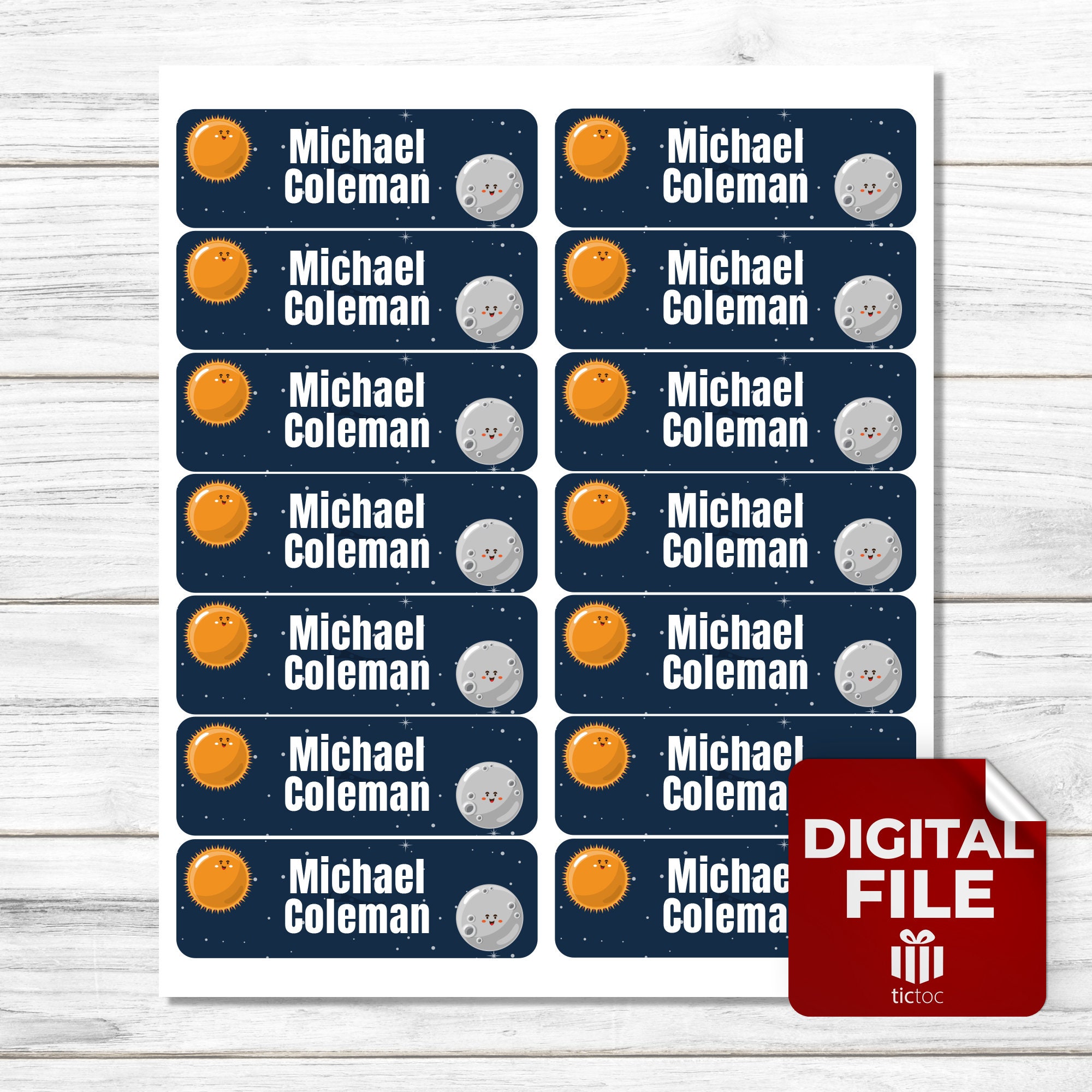 Personalized 46 School Supply Digital Printable Labels - Personalized ...