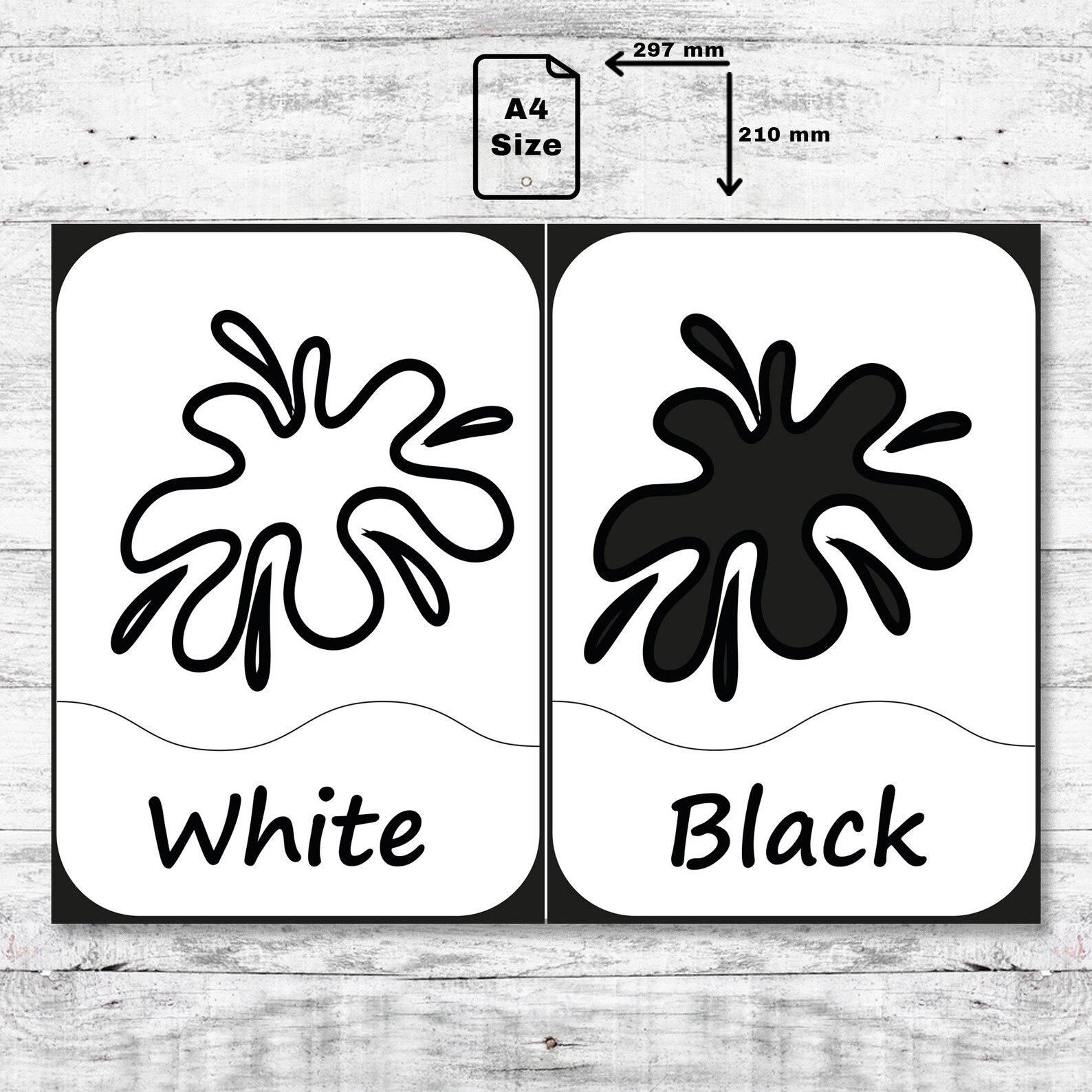 12 PDF A4 Digital Printable Opposites Matching Flash Cards, Printable ...